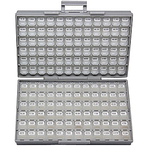AideTek 0402 Size Surface Mount Resistor 144 Values, 100pc/value 1% Sample Resistor Kit Distributed in Box-All Enclosure E96 Serial 0ohm to 1mohm Designer Kit