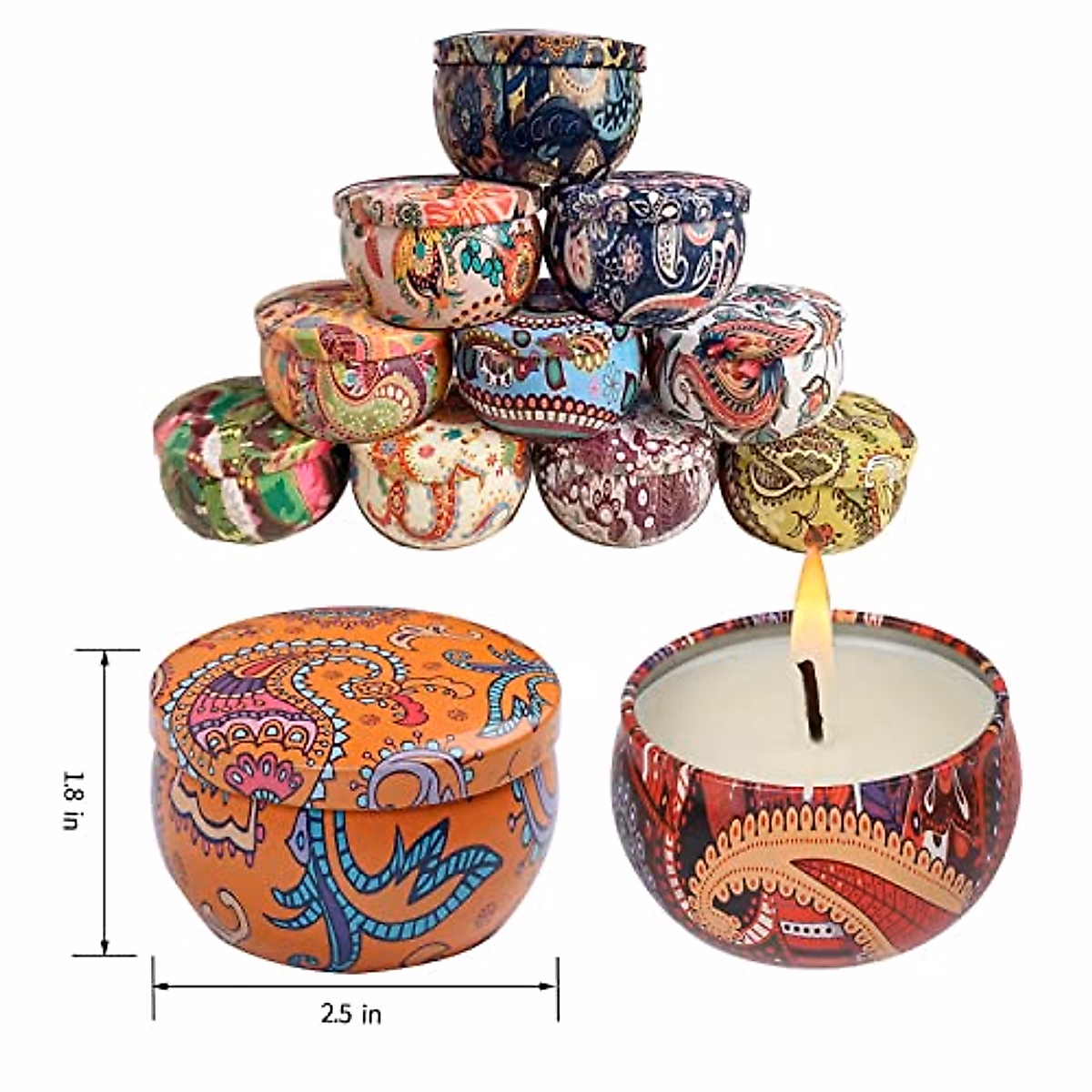 Scented Candle Set Gift for Women,12 Pack Aromatherapy Candles,Soy Wax Candle with Strong Fragrance, 2.5 Oz Jar Candle Set Long Last 180-240 Hours,Gift for Christmas Valentine's Day Decoration