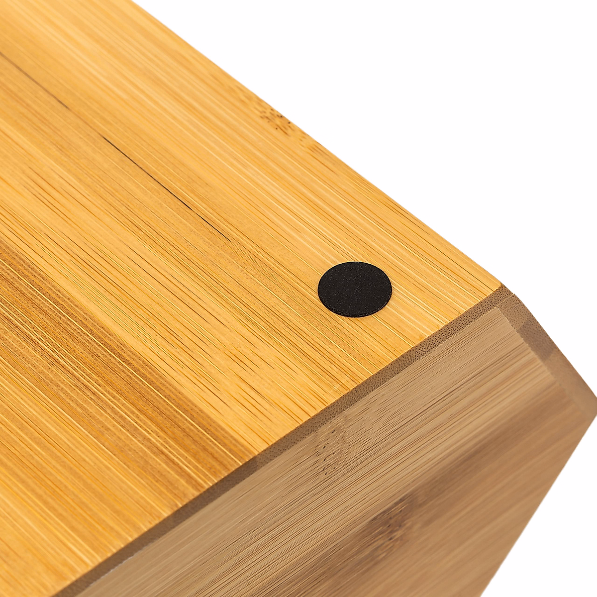 Merlin's Market Space-Saving Bamboo Organizer Bin - Polished 14'' Aesthetic Wood Basket with Ergonomic handles & non-slip feet Spacious box declutters your Kitchen, Bathroom, Bedroom and More