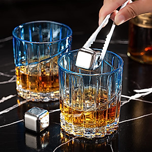 Claplante 6 Pack Old Fashioned Whiskey Glasses, 10 OZ Crystal Rocks Glasses, Cocktail Glass, Gift Box - Barware For Bourbon, Scotch, Rum glasses, Drinking Glasses, Glass Cups, Whiskey Gifts