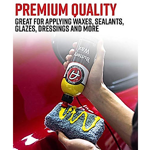 Adams Plush Microfiber Applicator Pad (12 Pack) – Microfiber Sponge Car Detailing Applicators | Use with Ceramic Coating for Cars, Car Wax, Paint Sealants, Compound, Polish, Glazes & More