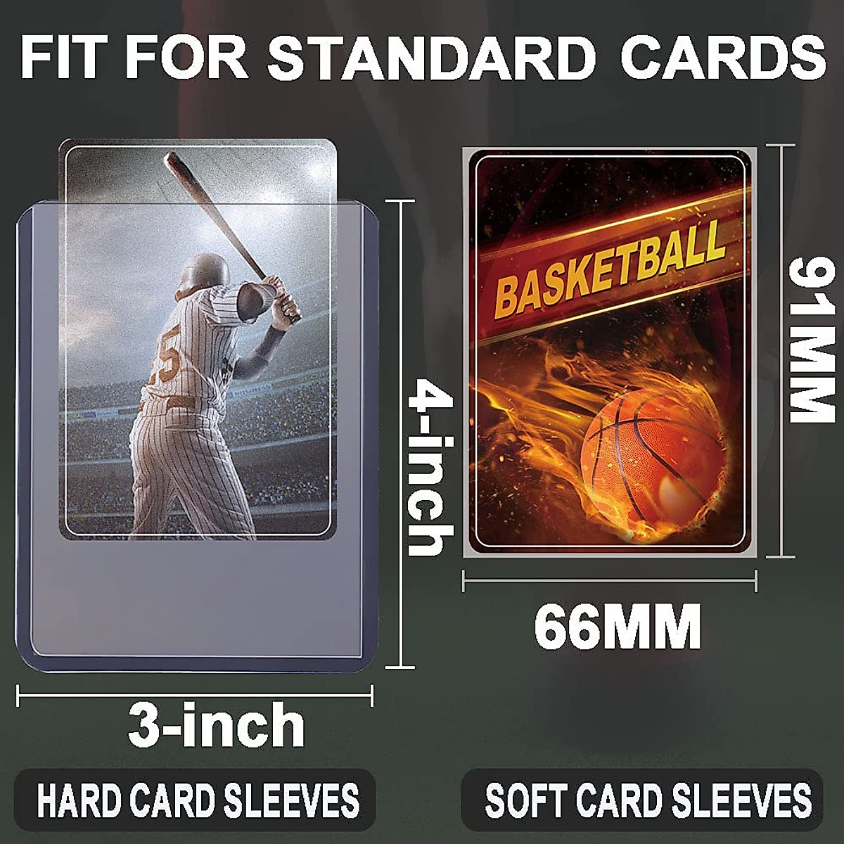 40 Count TopLoaders Card Sleeves for Trading Cards, Baseball Card Sleeves Holder Card Protectors Hard Plastic Top Loaders Fit for Game Cards, Sports Card
