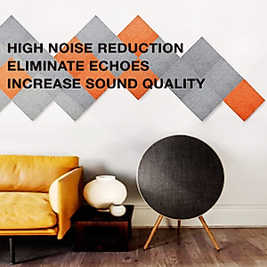 Fstop Labs Acoustic Foam Panels, 12" X 12" X 0.4" Acoustic Sound Absorbing Panel Tiles, Acoustic Panels, Absorption Insulation Treatment Used in Home & Offices (12 Pack, Grey)