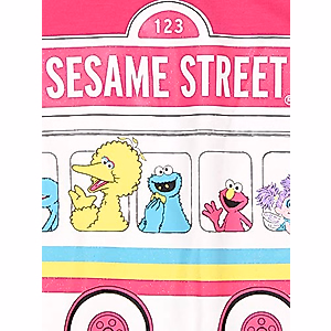 Sesame Street Elmo, Big Bird, Cookie Monster, Grover, Abby Cadabby Girls’ Long Sleeve T-Shirt for Infant and Toddler – Pink