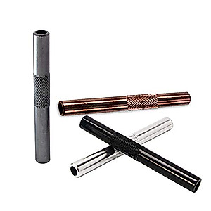 Jitnetiy 4 Pack Portable Min Snuff Snorter Straws Sniffer Bullet Tube Dispenser (Random Color)