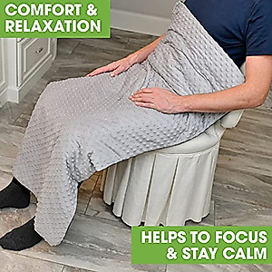 BARMY Weighted Lap Blanket (48"x24", 6lbs) Weighted Lap Pad with Removable Cover for Adults, Teens and Kids, Cotton Inner Blanket, Weighted Throw Blanket - Cool Gray