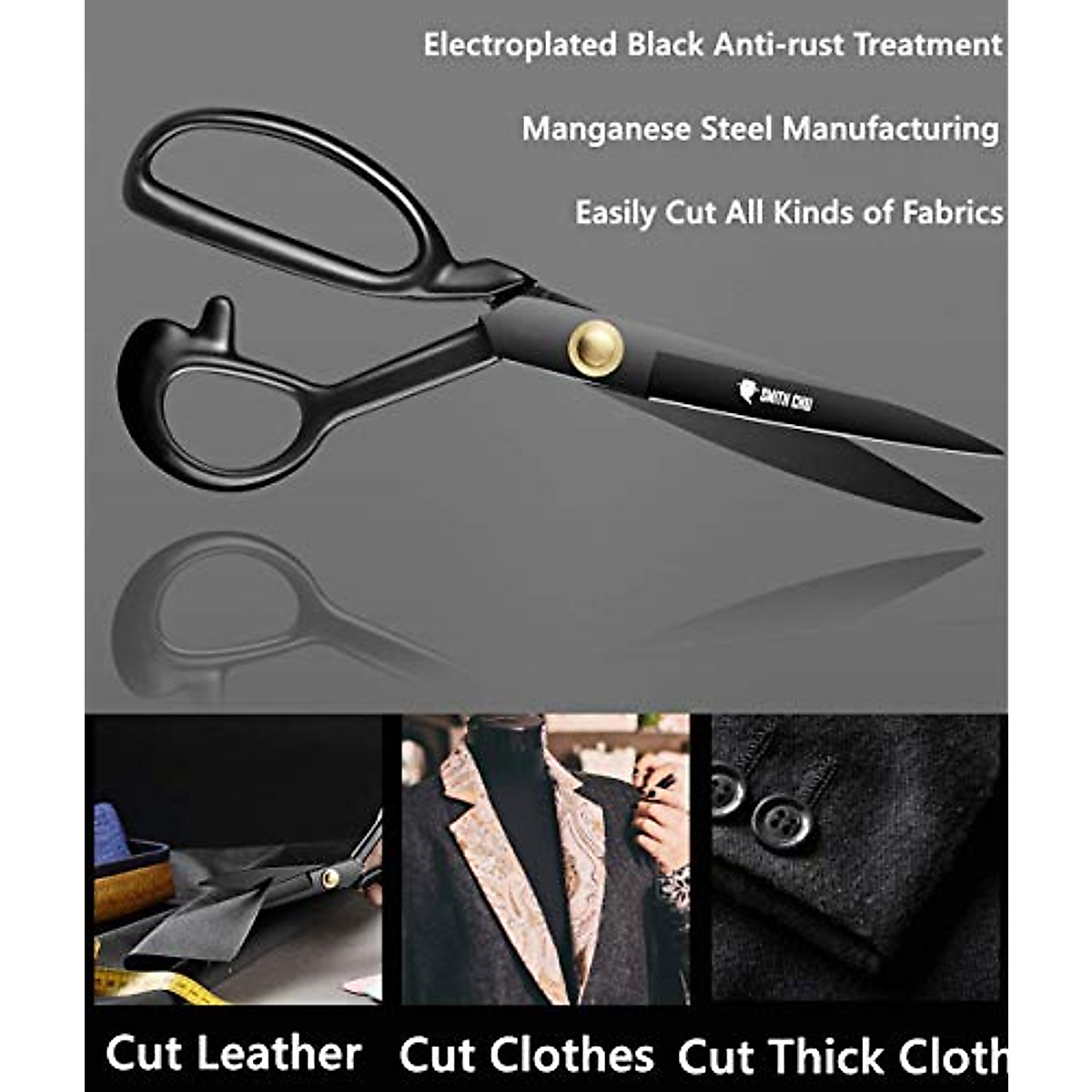 Fabric Tailor Shears Professional 12" Heavy Duty Sewing Scissors for Leather Clothes Industrial Strength High Carbon Steel Tailor Scissors Sharp for Home, Office, Dressmaker, Costume Designer