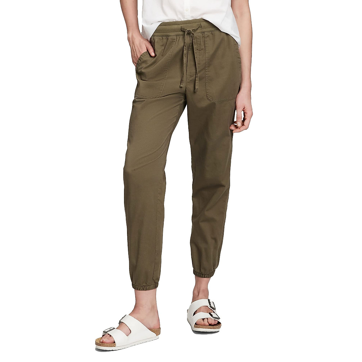 GAP Womens Ribbed Jogger Sweatpants, Surplus, Large US