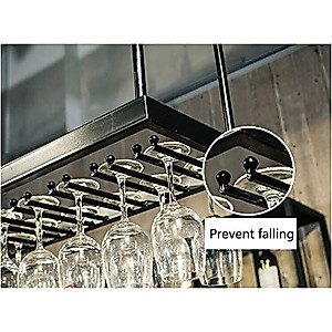 Stylish Simplicity Industrial Retro Stylish Simplicity Down Wine Rack Metal Creative Display Wine Glass Holder Household Goblet Holder Adjustable Height Restaurant Kitchen Bar Floating Wine Rack (Br
