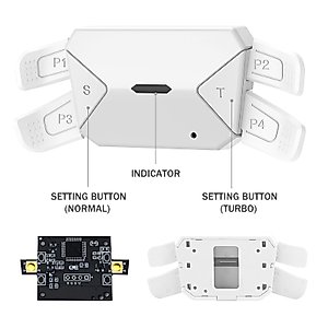 TOMSIN Programmable Remap Back Paddles Kit for PS5 Controller BDM 010 & BDM 020, 4 White Upgrade Back Button Attachment for PS5 Controller(Model 010&020)
