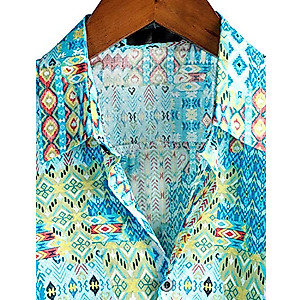 VATPAVE Mens Casual Hawaiian Shirts Short Sleeve Button Down Beach Shirts Tropical Floral Shirts X-Large Sky Blue