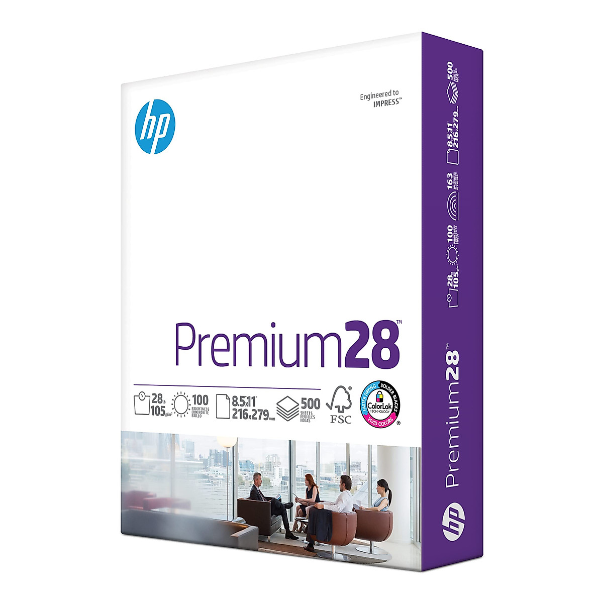 HP Printer Paper | 8.5 x 11 Paper | Premium 28 lb | 1 Ream - 500 Sheets | 100 Bright | Made in USA - FSC Certified | 205200R