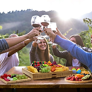 Mosomboo Charcuterie Board Set, Bamboo Cheese Board Set, Large Charcuterie Boards Gift Set with Knife Set for Entertaining, Housewarming Gifts, Wedding & Bridal Shower Gifts, Christmas