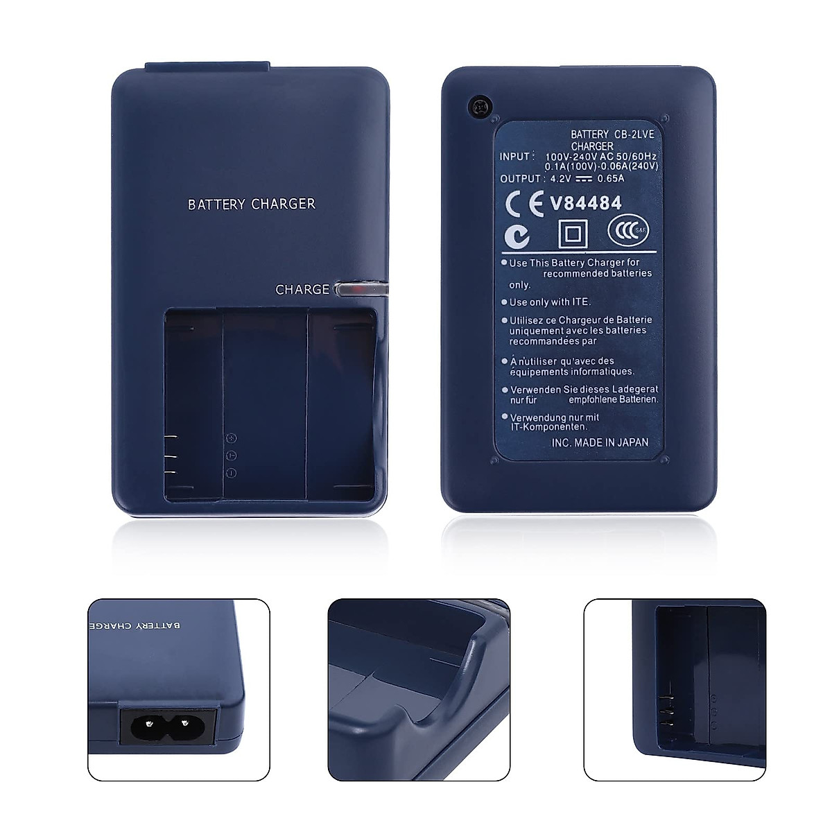 CB-2LVE Charger for Canon NB-4L Battery: Compatible CB-2LV Canon Powershot SD30 SD40 SD200 SD300 SD400 SD430 SD450 SD600 SD630 SD750 TX1 ELPH 100 HS IXUS 30 40 50 55 60 65 70 75 80 100 110 120 130 230