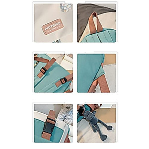 Kawaii Backpack with Pendant Cute Aesthetic Japanese School Bags for Girls Kawaii School Supplies Korean Stationary (Black, One Size)