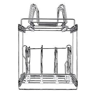 VEVOR Pan and Pot Rack, 2-Tier Expandable Pull Out Under Cabinet Organizer, 12"W, Carbon Steel, Double Tier