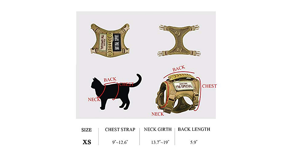 Adjustable Tactical Cat Harness - Escape Proof & Comfy