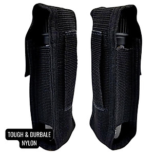 Police Magnum Pepper Spray Nylon Holster Combo Pack- Maximum Heat Strength- 16ft Range- Proudly Made in The USA (4oz FT Stream Nylon Holster)