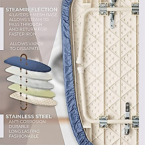 Bartnelli Tabletop Ironing Board Size 24x14 with Reinforced Steel Legs for Extra Stability, and Extra Layer Cover Padding for Smooth and Easy Ironing, Intelligent Locking System to Easily Fold Away