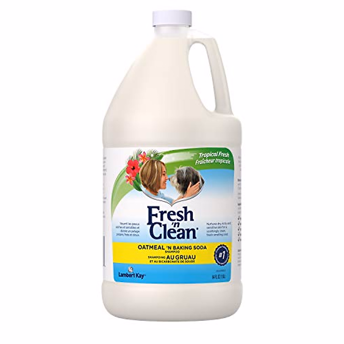 PetAg Fresh 'n Clean Oatmeal 'n Baking Soda Dog Shampoo - Tropical Fresh Scent - Strengthens, Repairs, & Protects Your Dog's Coat - 64 Fl Oz