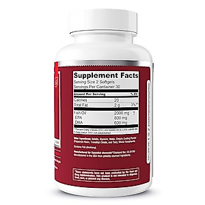 Essential Elements Omega-3 Fish Oil Supplement with EPA & DHA | Fatty Acids for Immune, Heart & Cognitive Support | 60 Softgels