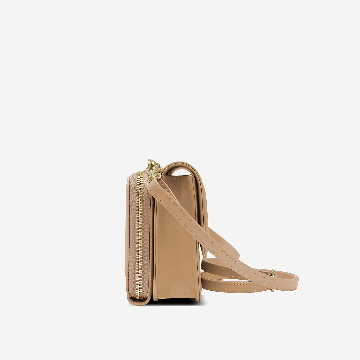 Pixie Mood Jane 7.75 x 5.25 Vegan Leather 2-in-1 Crossbody Wallet Purse, Sand