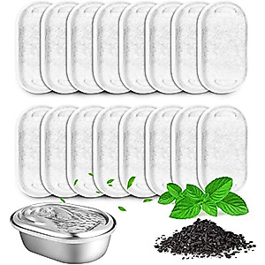 VinDox 16 Pack Replacement Filters for Cat Water Fountain Stainless Steel, 67oz/2L Adjustable Water Flow Pet Water Fountain, Super Quiet Dog Water Dispenser