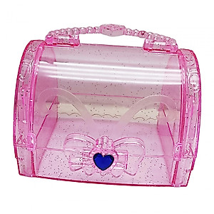 ＫＬＫＣＭＳ Multipurpose Storage Box Sewing Box Organizer, Art Craft Display Case Hair Accessory, Storage Case for Tools Sewing Hair, Clear and Pink