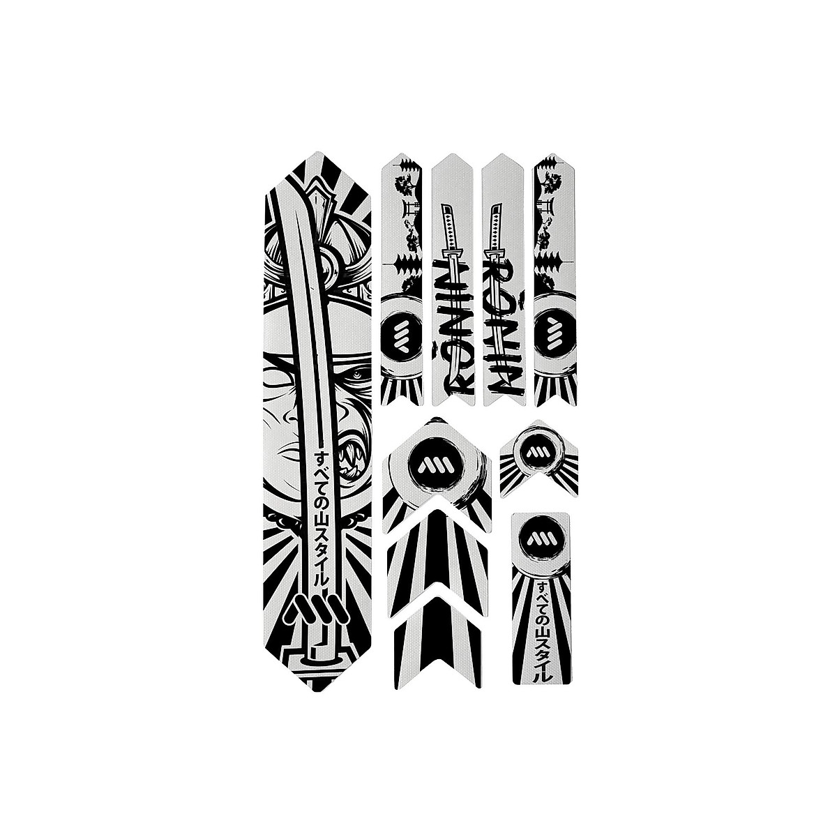 All Mountain Style Honeycomb High Impact Frame Guard Extra Semi-Transparent - Bike Frame Protector Supports Universal Fitting - Helps Protect Your Bike from Scratches, Chips and Dings (Ronin/ Black)