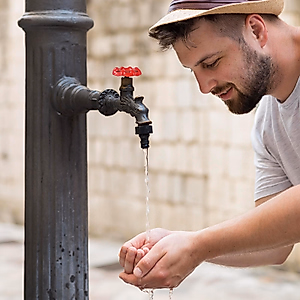 2 PCS Outdoor Faucet Handle, Faucet Valve Replacement Rustproof Water Spigot Handle Water Valve Handle 6x6mm Round Faucet Handle Replacement Red Hose Bib Handle for Outdoor Faucet Replacement Parts