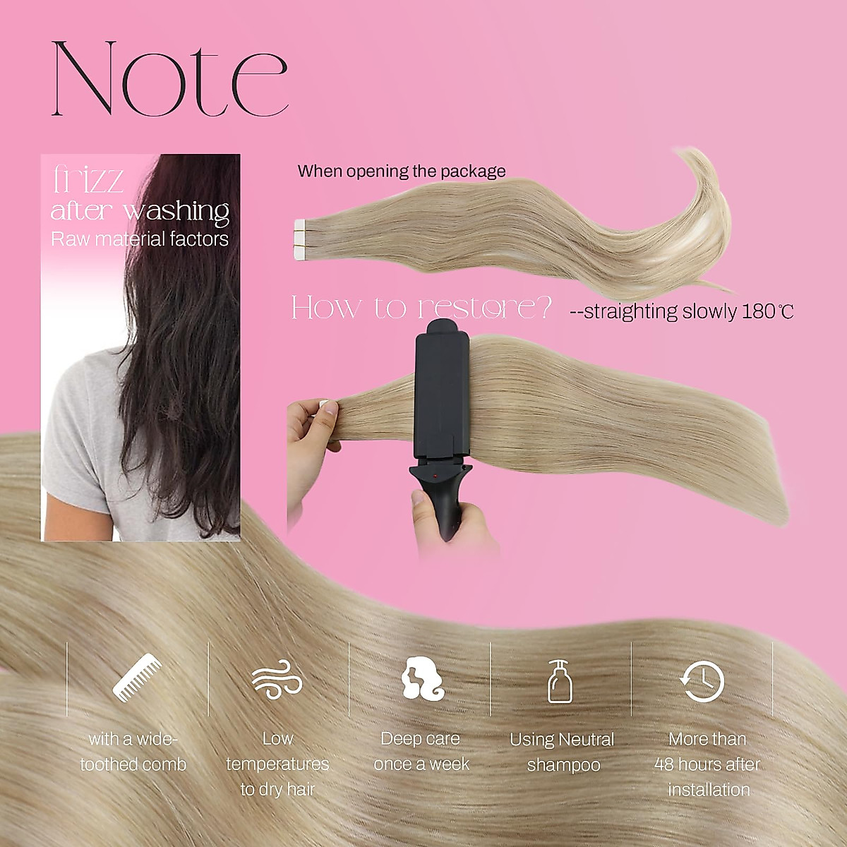 Moresoo Tape in Human Hair Extensions Blonde Highlighted Tape in Extensions Real Hair Invisible Hair Extensions Ash Blonde Mix with Bleach Blonde Hair Extensions Tape in 16 Inch #P18/613 20pcs 50g