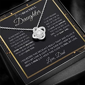 Fa Gifts To My Daughter Necklaces Pendants - Father and Daughter Necklace - Gift from Daddy - Luxury Necklace Silver On Birthday, Anniversary - Includes Gift Box! (Graphic Pendants, Silver)