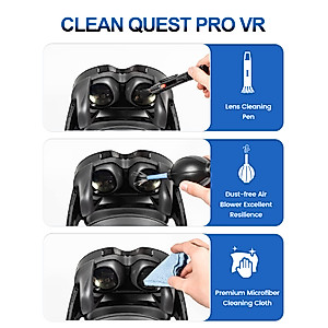 DEVASO Carrying Case for Oculus Meta Quest 2/Quest Pro, 6 in 1 Large Capacity Travel Case Storage with 20FT Link Cable, VR Headset Cleaning Kit, Lens Protector, Suitable for Travel and Home Storage