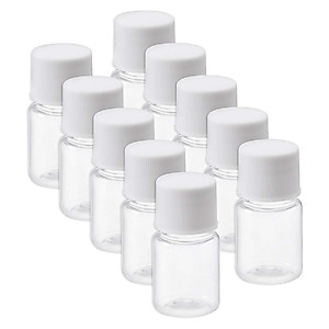 uxcell Plastic Lab Chemical Reagent Bottle, 5ml/0.17oz Wide Mouth Sample Sealing Liquid Storage Container, Transparent 10pcs