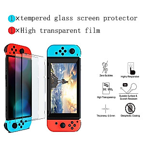 Taifond Full Set Faceplate Skin Decal Stickers for Nintendo Switch with 2Pcs Screen Protector (Console & Joy-con & Dock & Grip) -Blue Galaxy
