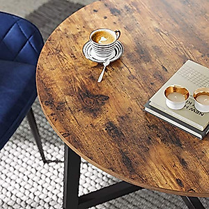 VASAGLE Round Dining Table, for Living Room, Office, Round Top, 31.5 x 31.5 x 29.5 Inches, Brown