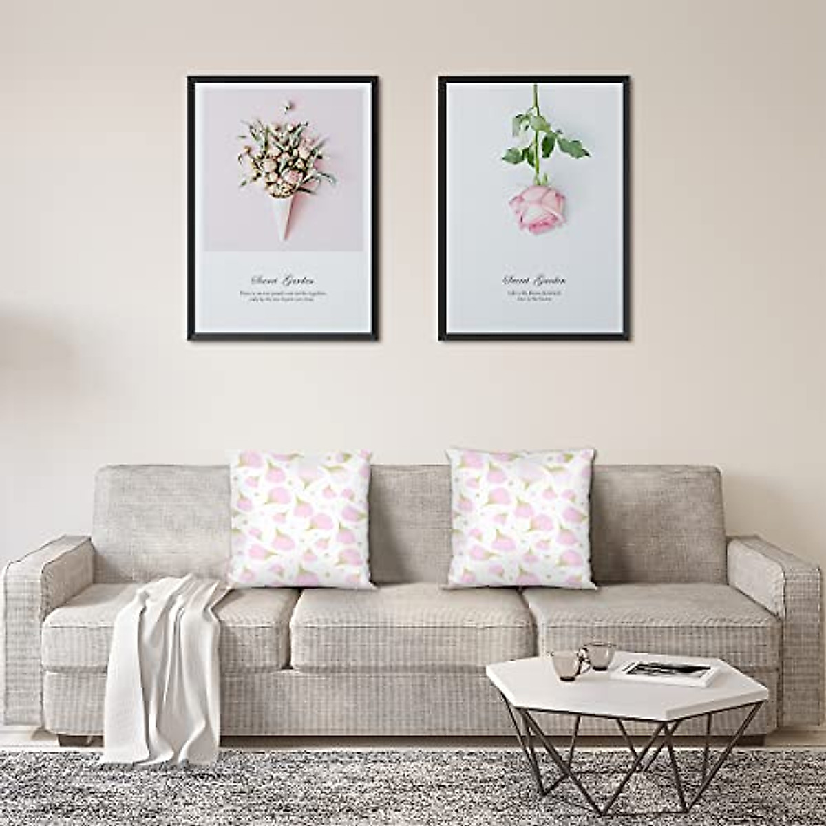 KOBLEN Allay Home Decorative Pillow Covers 16x16 Inch - Comfy Linen Outdoor Pillow Covers for Home Living Room Farmhouse Preppy Room Decor Aesthetic Set of 2