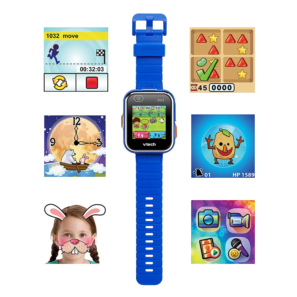 VTech Kidizoom Smart Watch DX2 Kids Smart Watch with Dual Camera Estandar Blue - Spanish Version