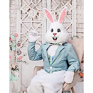Kate 7x5ft Spring Happy Easter Day Photography Backdrops Colorful Eggs Cute Rabbit Toy Photographic Background Retro Gray Wall White Door Baby Shower Newborn Shooting Backdrop
