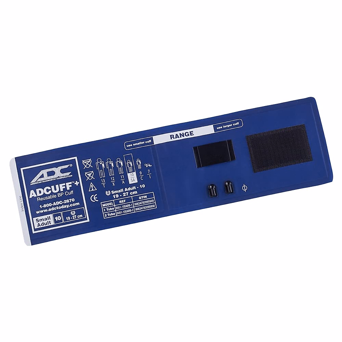 ADC e-sphyg 3+ NIBP Monitor, Set of One-Piece, Reusable Adcuff+ Cuffs (Small Adult, Adult, Large Adult), 9003K-MCC1