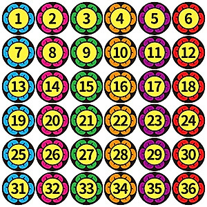 Numbered Spot Markers and Labels Numbers Line Up Floor Decals Classroom Line-Up Helpers for Preschool Kindergarten Elementary Teachers Classroom School Decoration (Sunflower Style)
