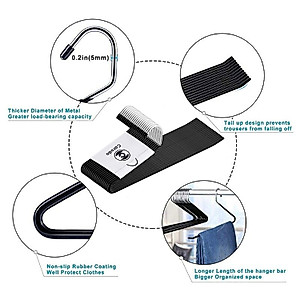 Corodo Pants Hangers, 20 Pack Non Slip Metal Pants Hangers Space Saving, Rubber Coating Short Neck Hangers