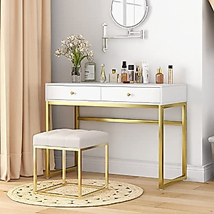 ACME FURNITURE Acme 92312 Coleen Desk, White & Brass