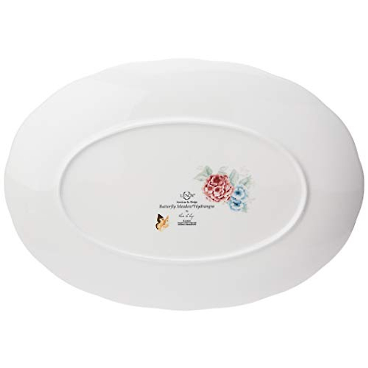 Lenox Butterfly Meadow Hydrangea Large Oval Platter, White -