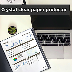 JJRING 11x14 Art Portfolio Folder with Plastic Sleeves, 24-Pocket Portfolio Binder Displaying 48 Pages, Presentation Book with Black Inner Paper for Artwork Storage, Black