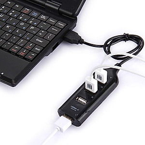 JSANSUI Distributor hub 4 Ports USB 2.0 HUB, Cable Length: 30cm(Black), Excellent Workmanship (Color : Black)