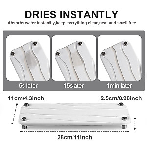 Fellibay Home Quick Dry Sink Organizer, Fast Drying Diatomaceous Earth Stone Sink Tray, Diatomaceous Earth Bathroom Kitchen Sink Organizer Lotions Bottle Drying Rack (White)