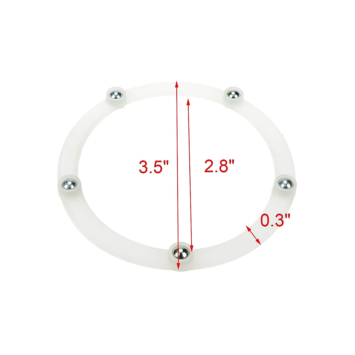 Geesatis 4 Pcs Acrylic Lazy Susan Turntable Bearing Swivel Organizer Revolving Display Base Smooth Turnable, 3.5 inch Diameter, White