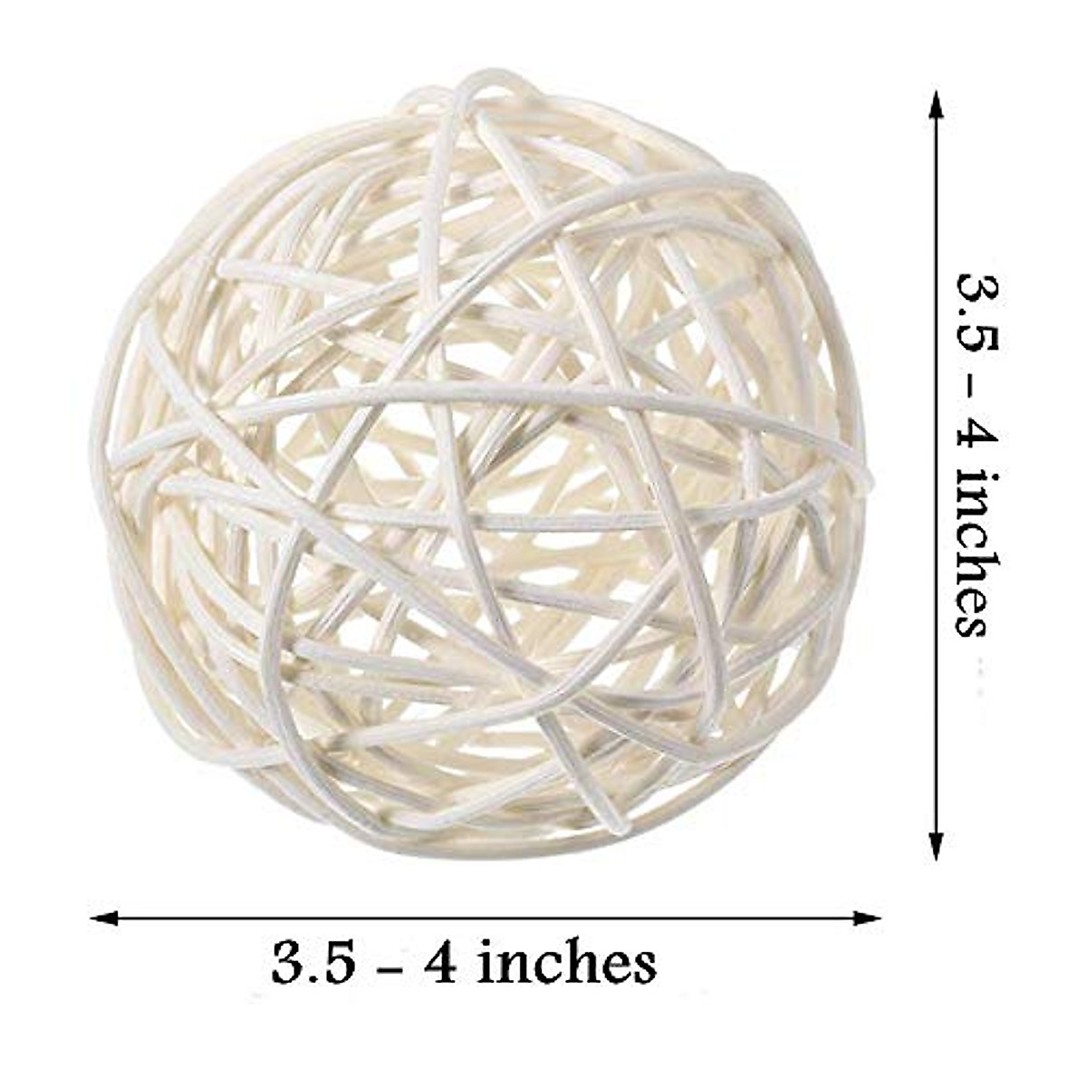 Bag of Brown Natural Wicker 4" dia Twig Orbs Balls - Bag of 9