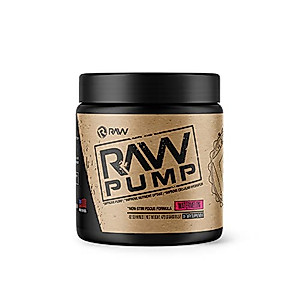 RAW Pump Stim Free Pre Workout | Non-Stimulant Pre Workout Supplement Powder Nitric Oxide Booster | Pre Workout Supplements Drink for Powerful Pumps During Workout | Watermelon (40 Servings)